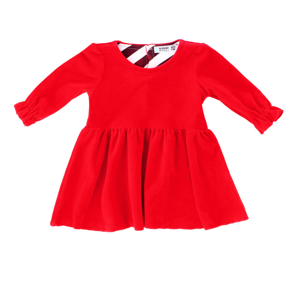 Velour Baby Dress Royal Ruby van Raspberry Republic - Kuku-ruku